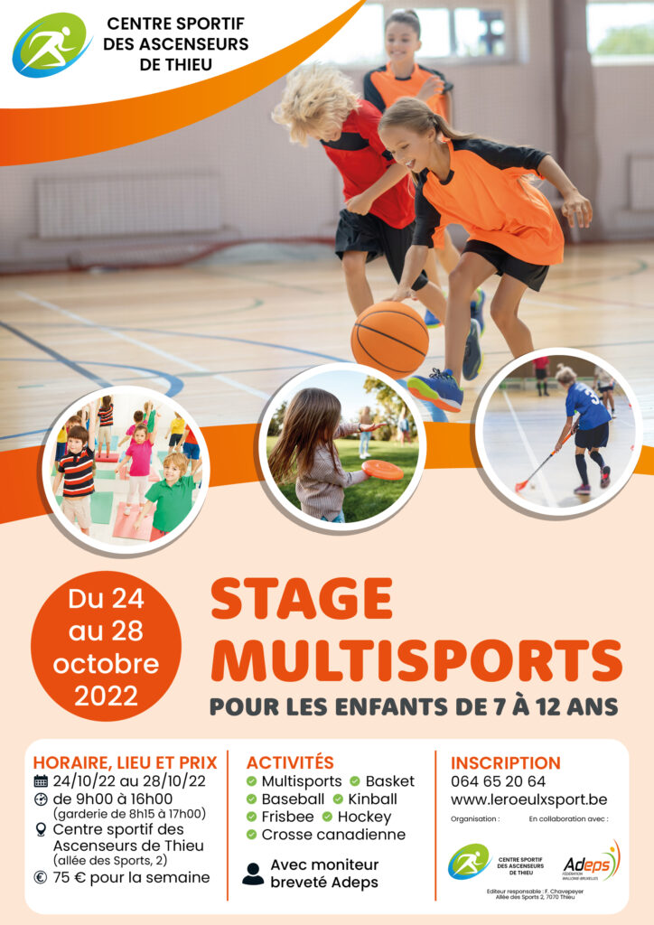 COMPLET – Stage multisports du 24 au 28 octobre 2022 – Centre sportif ...